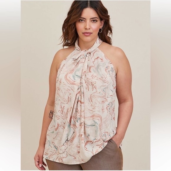 torrid | Tops | Torrid Lightweight Georgette Knot High Neck Tank Size ...